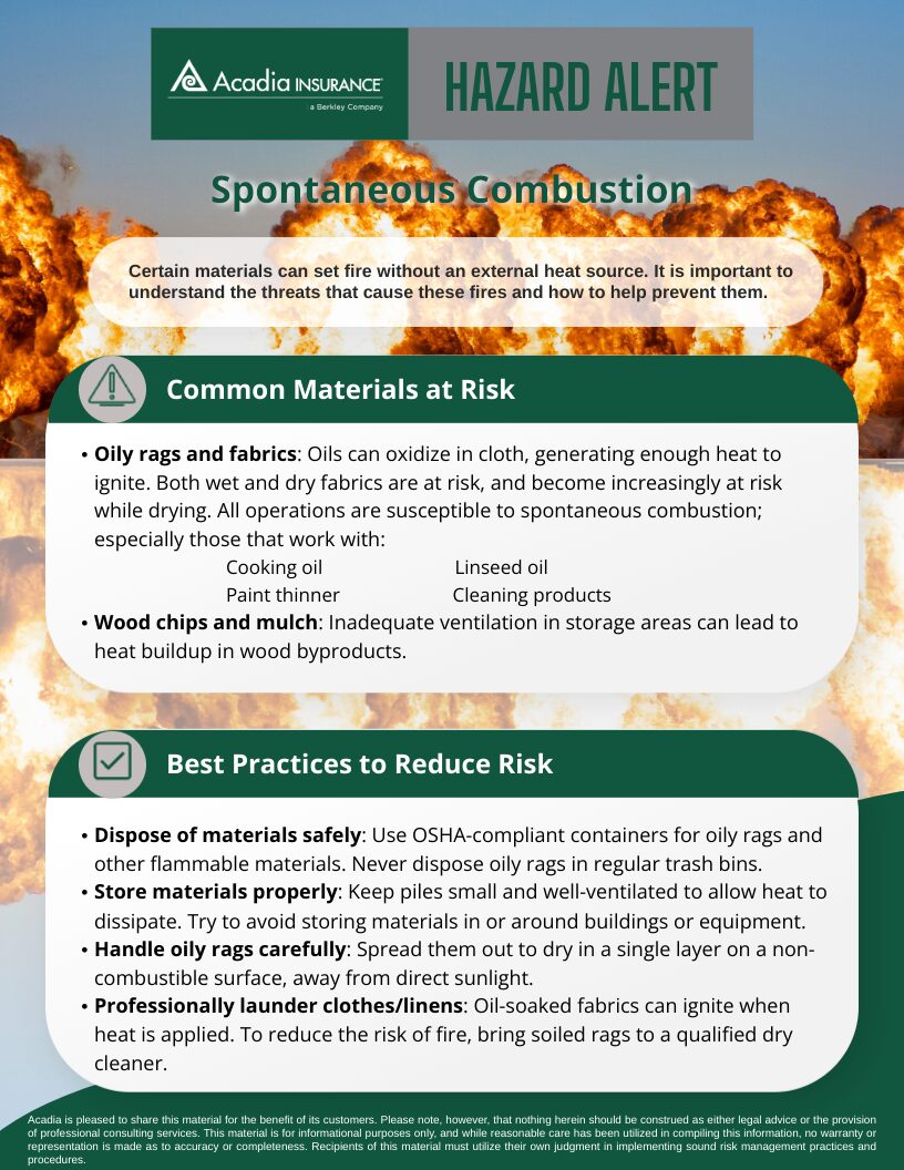 Understanding Spontaneous Combustion from an Insurance Perspective ...